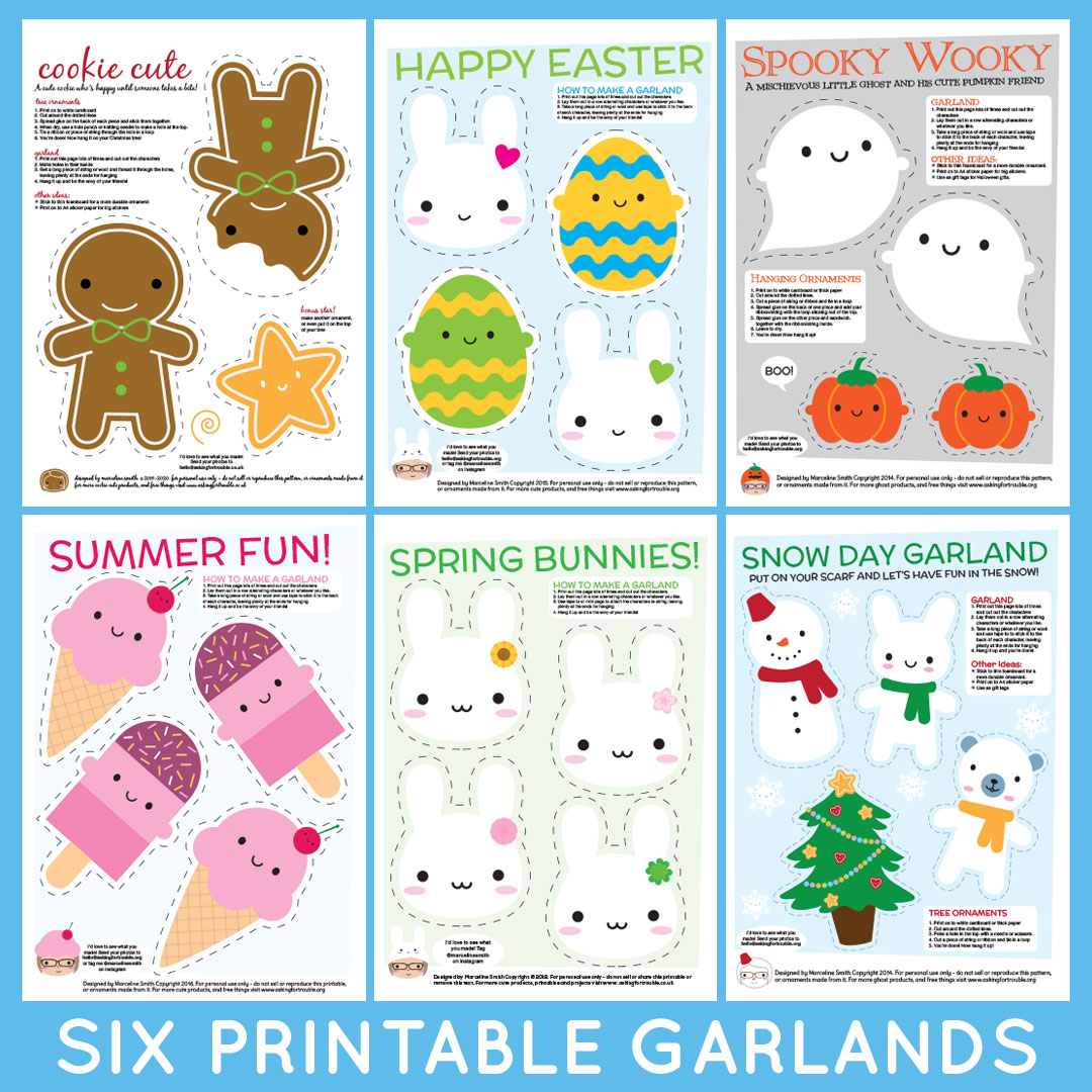 Spring Bunnies Printable Garland – Asking For Trouble
