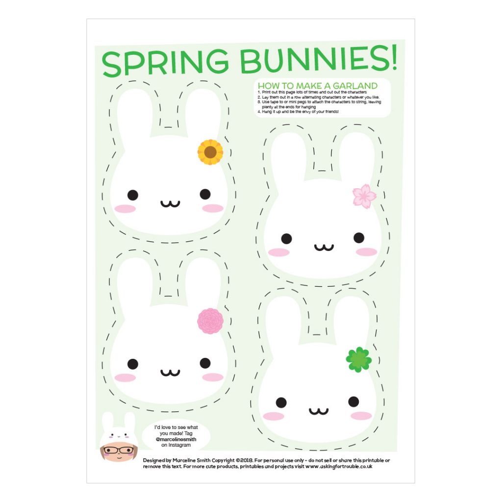 Spring Bunnies Printable Garland – Asking For Trouble