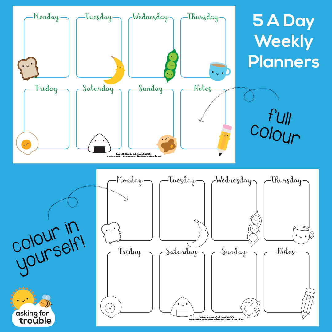 New Printable Weekly Planners – Asking For Trouble